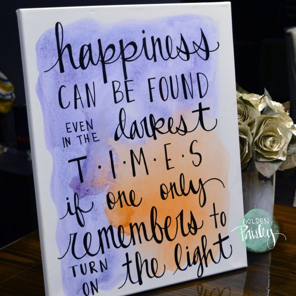 Inspirational Watercolor Quote Wall Art “The Light”