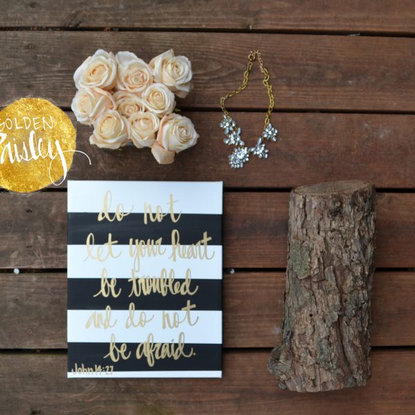 Bible Verse Scripture Art Black and White Striped “Do Not Be Troubled”